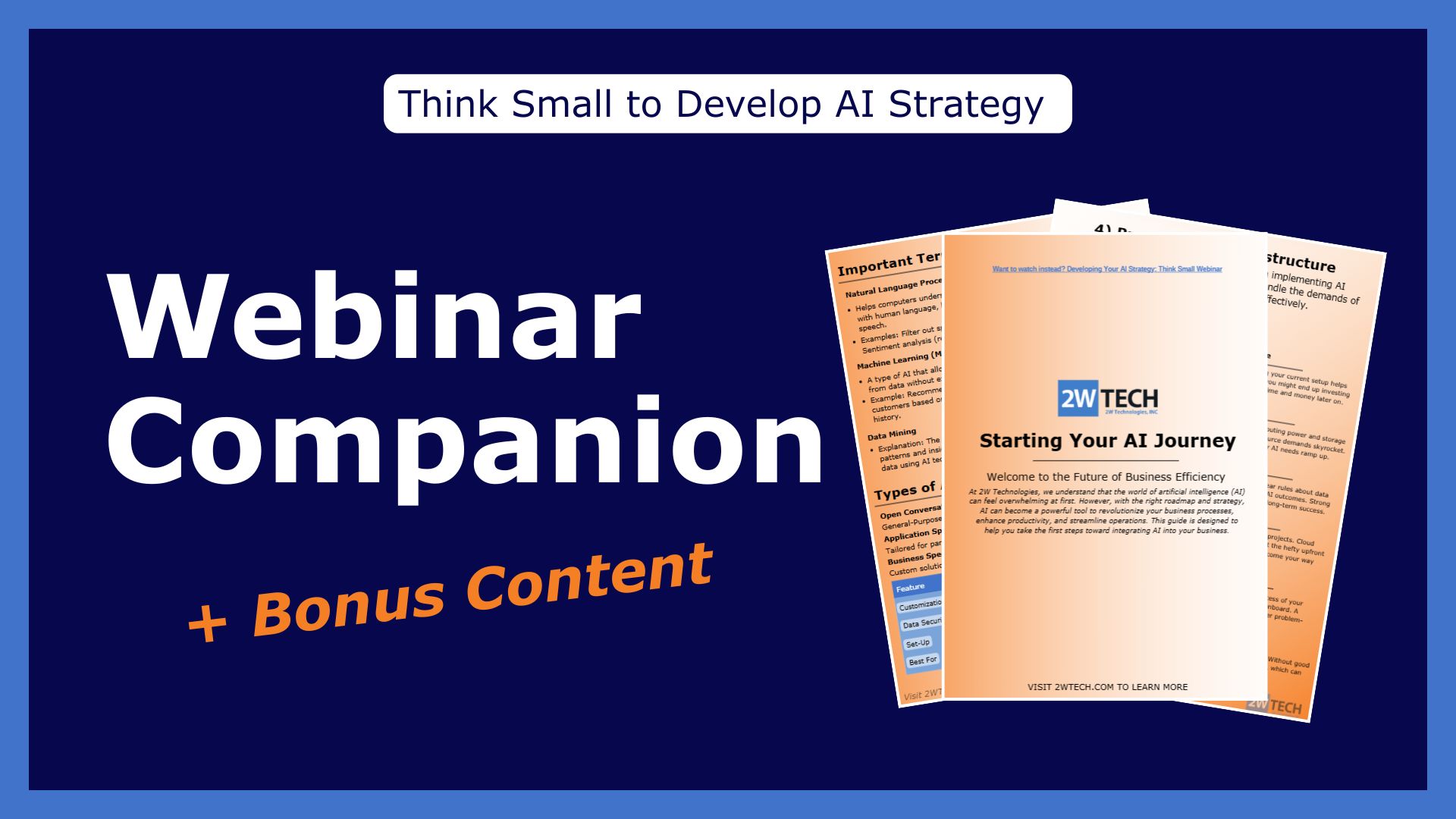 Webinar Companion: Think Small to Develop AI Strategy - 2WTech